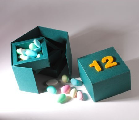 Box with felt numbers