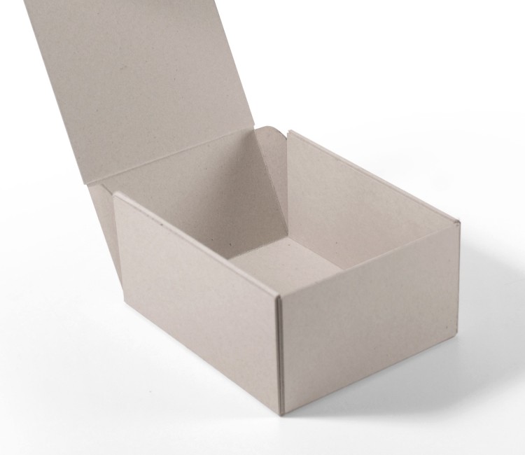 Self-assembly rectangular box made of rigid ecological cardboard